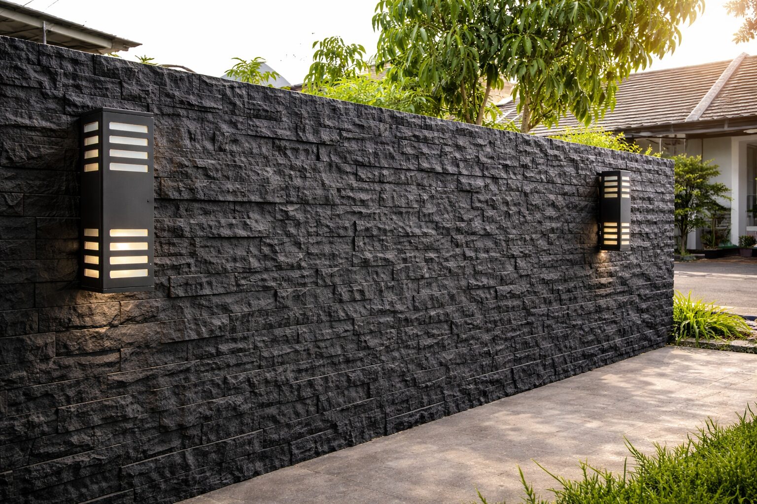 13 Inspirasi Desain Pagar Batu Alam Unik untuk Mempercantik Eksterior Rumah